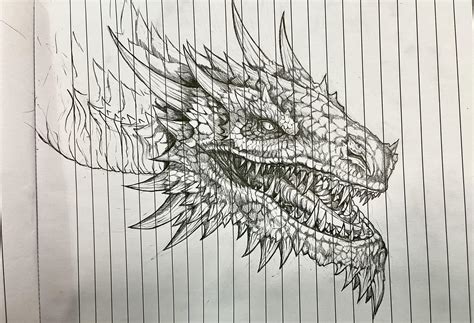 Bored At Work Decided To Sketch My Own Dragon Inspired By Hod And Got R Sketches