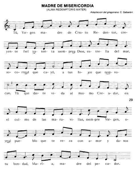 Madre De Misericordia Cesáreo Gabaráin Partitura Pdf