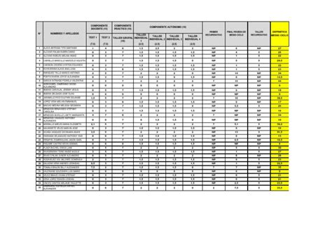 Notas Medio Ciclo Álgebra Lineal Paralelo L Definitivas Pdf