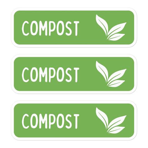 Compost Bin Labels Eco Friendly Stickers Set Of 3 Etsy
