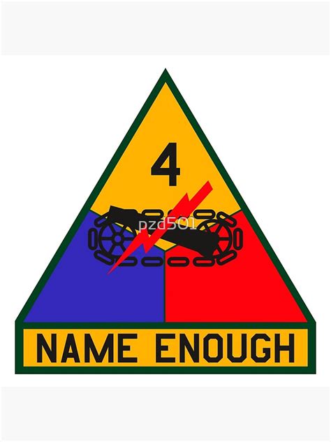 Us Army The 4th Armored Division Name Enough Clean Style