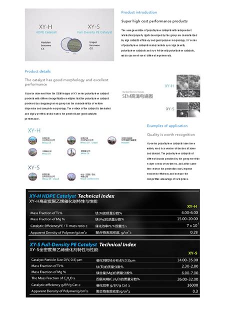 Introducing Xy Series High Performance Polyethylene Catalysts With