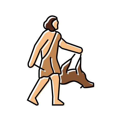 Hunting Gathering Human Evolution Color Icon Vector Illustration