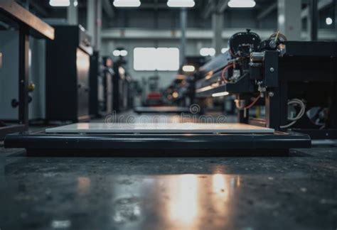 Organized Manufacturing Equipment Setup On A Factory Production Floor