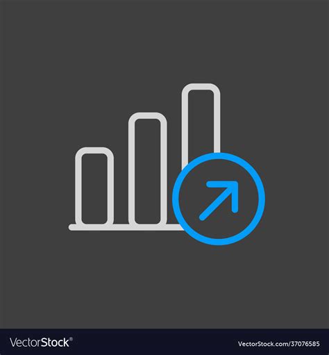 Growth Graph Icon Isolated On White Royalty Free Vector