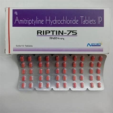 Riptin 75 Mg Amitriptyline Hydrochloride Tablet At ₹ 200 Stripe Elavil In Nagpur Id