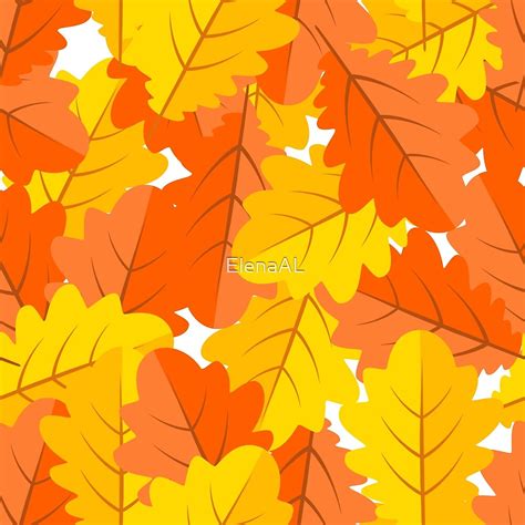 Seamless Pattern Of Bright Multi Colored Oak Leaves Red Yellow