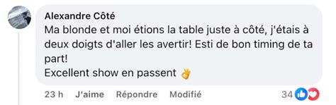 Lhumoriste Pascal Cameron Gère Un énorme Malaise Pendant Un De Ses Spectacles Le Sac De Chips