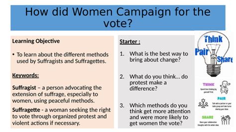 Chapter 1 Lesson 13 How Did Women Campaign For The Vote Suffragists