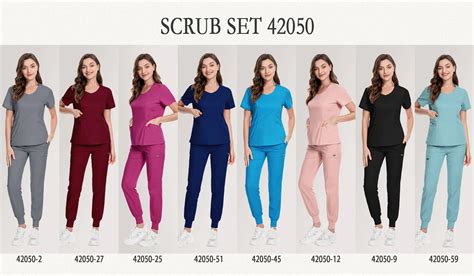 Hospital Soft Fabric Nurse Uniform Set Wholesale Custom Logo V Neck
