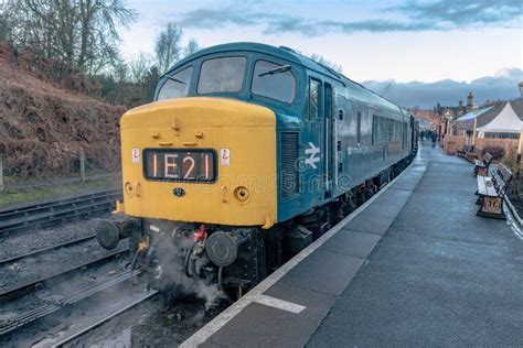 British Rail Class 46 Diesel Locomotive At Bridgnorth Station Editorial