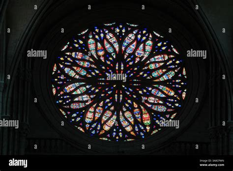 November 25 2014 Amiens France Main Rose Window Of The Western
