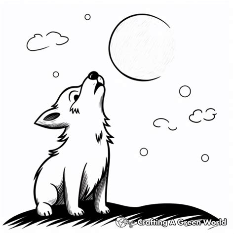 Wolf Howling At The Moon Coloring Pages Free And Printable
