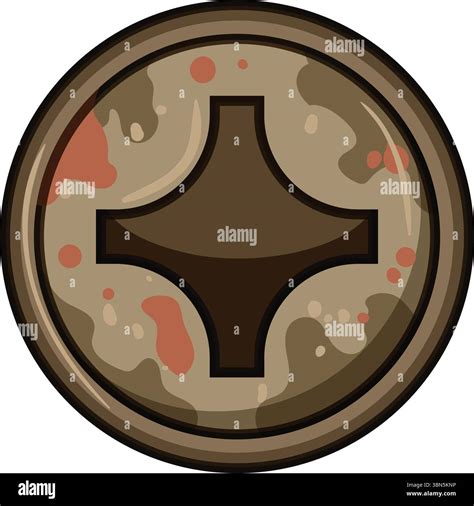 Stuck Rusty Screw Head Cartoon Vector Illustration Stock Vector Image