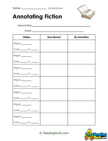 Annotation Worksheets Reading Skills Reading