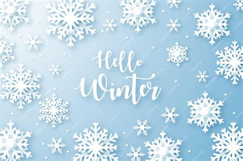 Premium Vector Winter Vector Background With Paper Cut Style Snowflakes