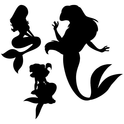 The Little Mermaid Silhouette 10 Free Pdf Printables Printablee