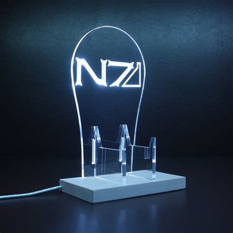 Mass Effect Led Headset Controller Stand Wooden Base Led Lab Cave