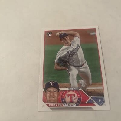 2023 Topps Update Cody Bradford Texas Rangers Rookie Rc Free Shipping