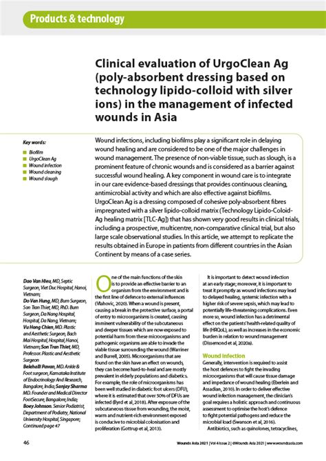 Clinical Evaluation Of Urgoclean Ag Poly Absorbent Dressing Based On