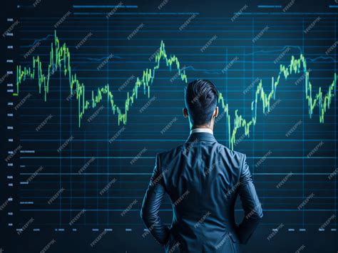 premium ai image a man looking at a graph that says graph