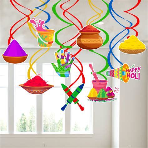 Zyozique ® Happy Holi Decoration Swirls Hangings Holi Festival Hanging