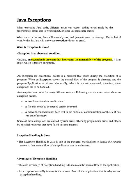 Solution Exception Handling In Java Full Simplified With Examples