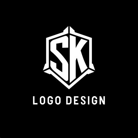 Sk Logo Initial With Shield Shape Design Style 24301231 Vector Art At Vecteezy