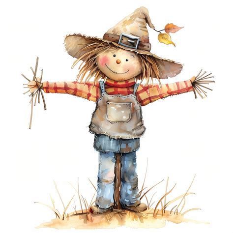 Scarecrow Clipart Fall Scarecrows Images 10 Watercolor Clip Art
