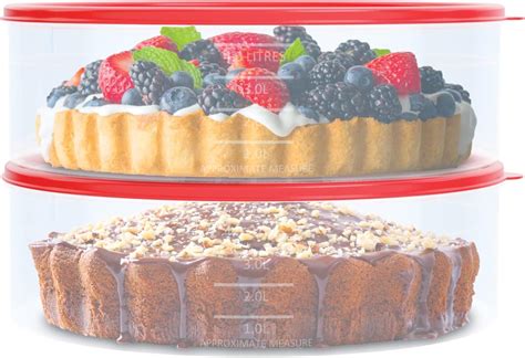 2 Pack Pie Carrier Cake Storage Container With Lid 105 Large Round