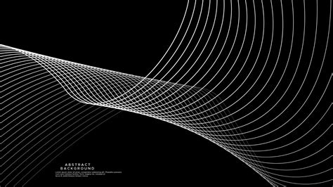 Black And White Wave Line Abstract Background Design Modern Blend Line Vector Graphic 20117255