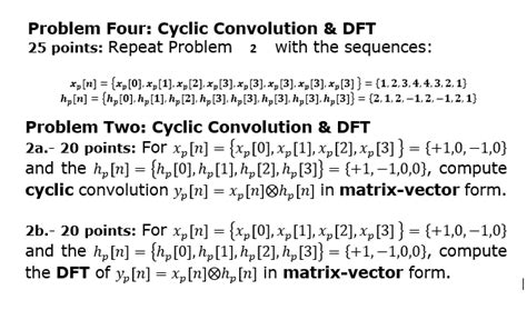 Solved Problem Four Cyclic Convolution And Dft 25 Points
