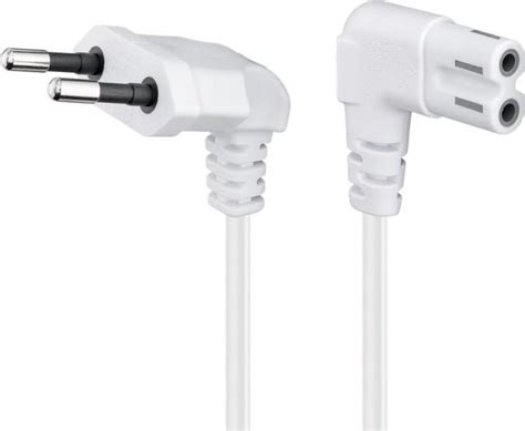 Buy Power Cord Cee7 16 Angled To C7 Angled 1 5m White At The Right Price Electrokit
