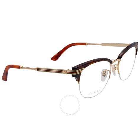 Gucci Ladies Tortoise Oval Eyeglass Frames Gg0201o 002 50 Gg0201o 002 50 889652093512