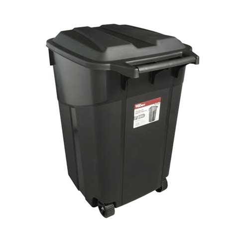 55 Gal Plastic Trash Can With Dome Lid Gray