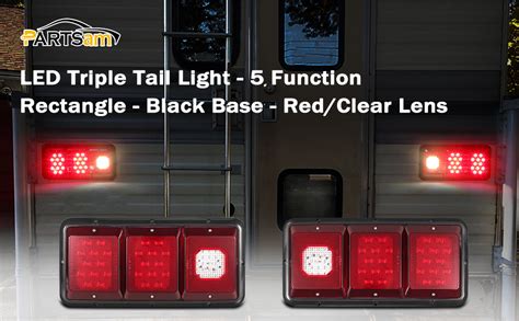 Partsam 2Pcs LED Triple Tail Lights 45 LEDs, Rectangle Vertical or Horizontal Mount LED Trailer ...