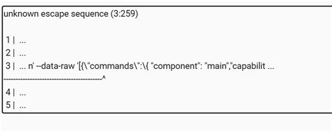 Shell Command Error Unknown Escape Sequence 3259 Configuration