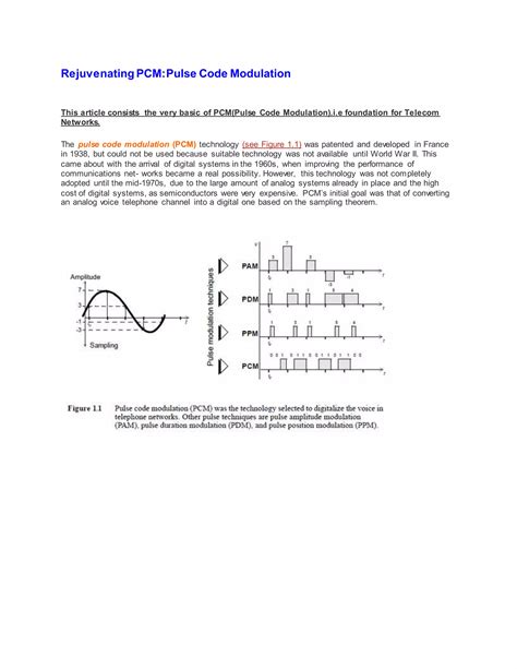 Rejuvenating Pcm Pulse Code Modulation Docx