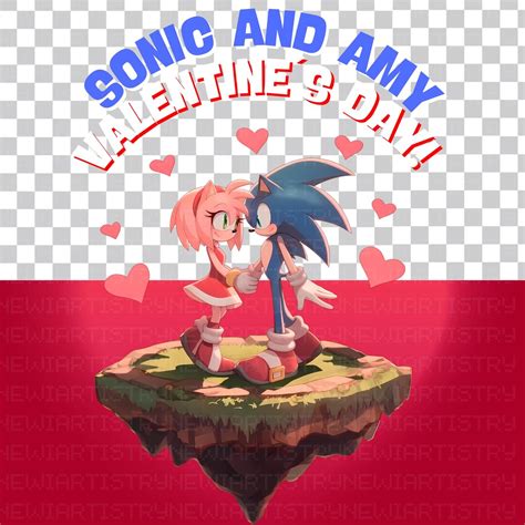 Sonic And Amy Romantic Png Valentines Day Love And Friendship Design