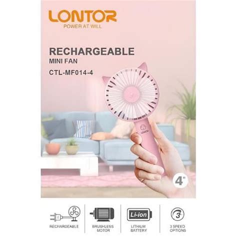 Lontor Ctl Mf014 4 Rechargeable Mini Fan Waziri Ecommerce
