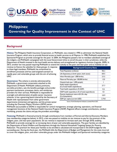 Philippines Governing For Quality Improvement In The Context Of Uhc Pdf
