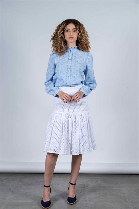 Malu Small Check Flowers Luxury Blouse Hartwell