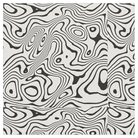 Black White Liquid Swirl Abstract Design Fabric Black And White Art