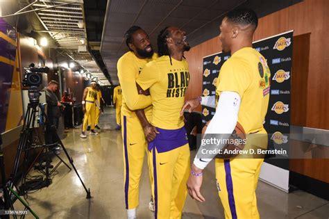 Deandre Jordan Of The Los Angeles Lakers Hugs Trevor Ariza Of The Los News Photo Getty Images