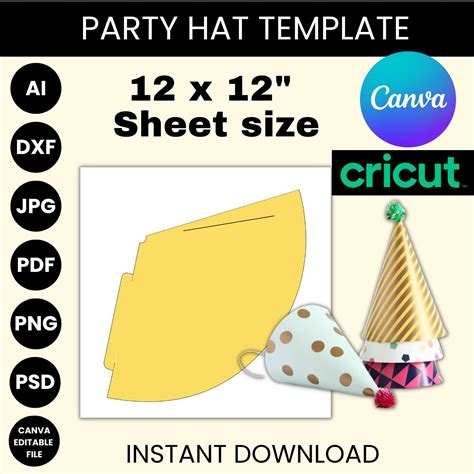 Birthday Party Hat Template Printable Party Hat Birthday Hat Paper