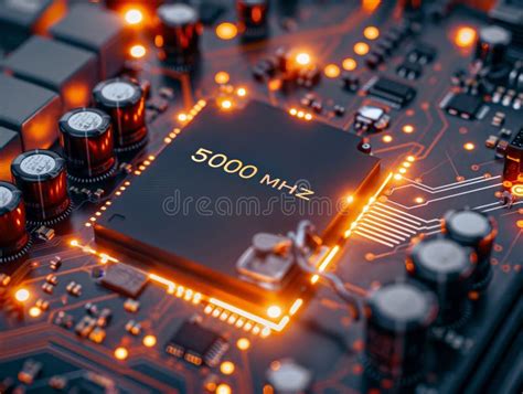 High Speed Processor Circuitry Close Up Stock Image Image Of