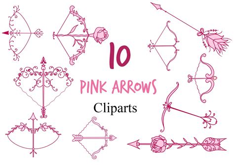 Pink Arrows And Bows Clipart Graphic By Glorystardesigns · Creative Fabrica