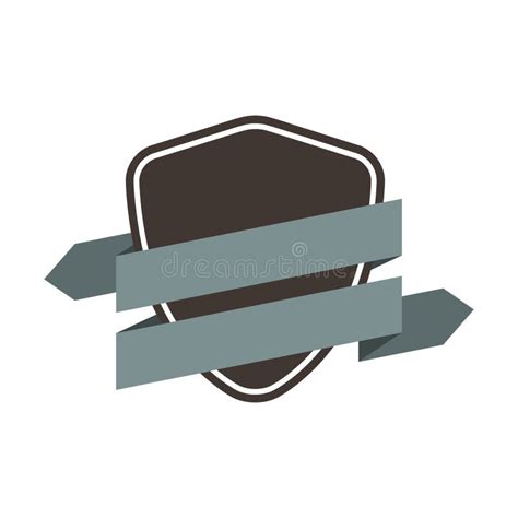 Shield With Ribbon Heraldic Image Of Badge Stock Vector Illustration