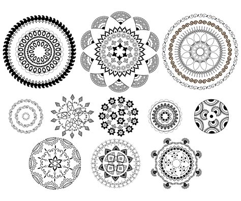 Premium Vector A Collection Of Circular Patterns With The Word