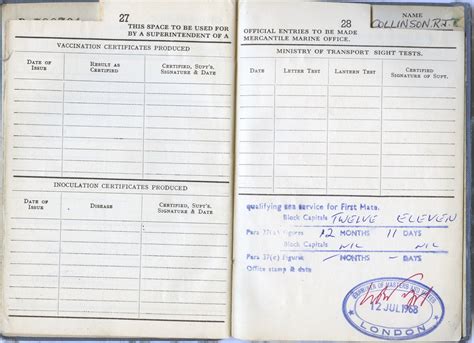 Richards First Seamans Discharge Book 1963